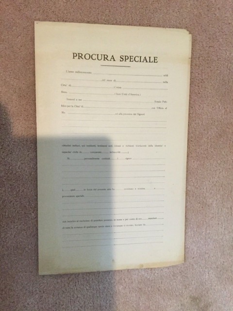 Two Vintage Power of Attorney forms in Italian | eBay