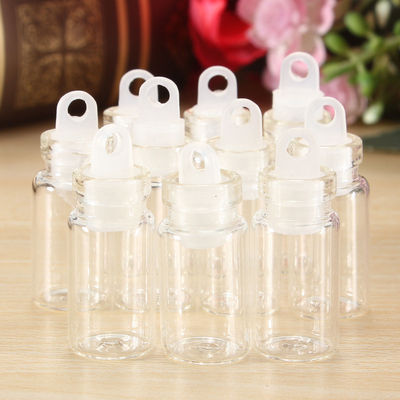 100pcs 1ml Empty Sample Vials Clear Glass Bottles with Plastic Lid ...