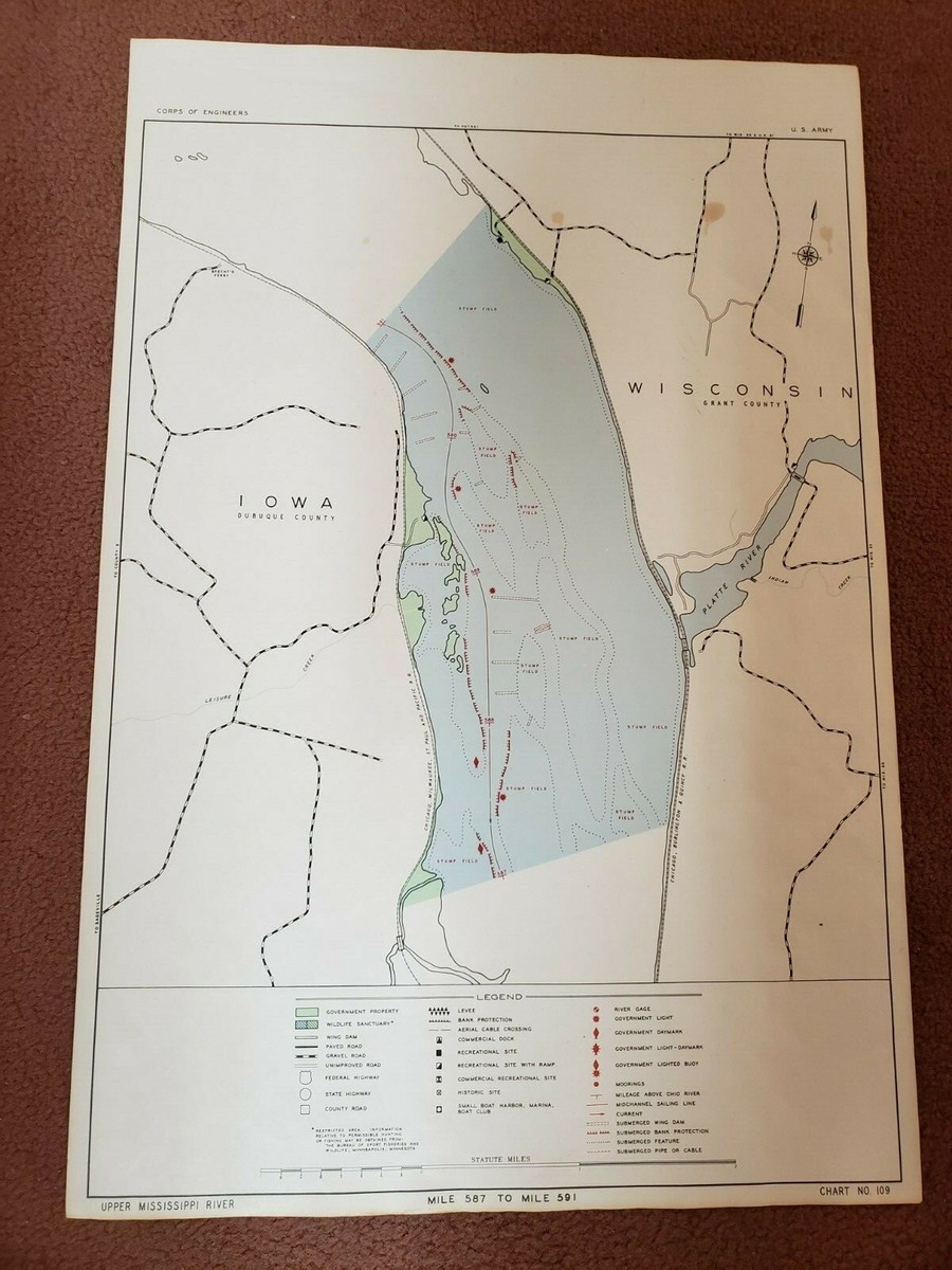 Upper Mississippi River Distance Map
