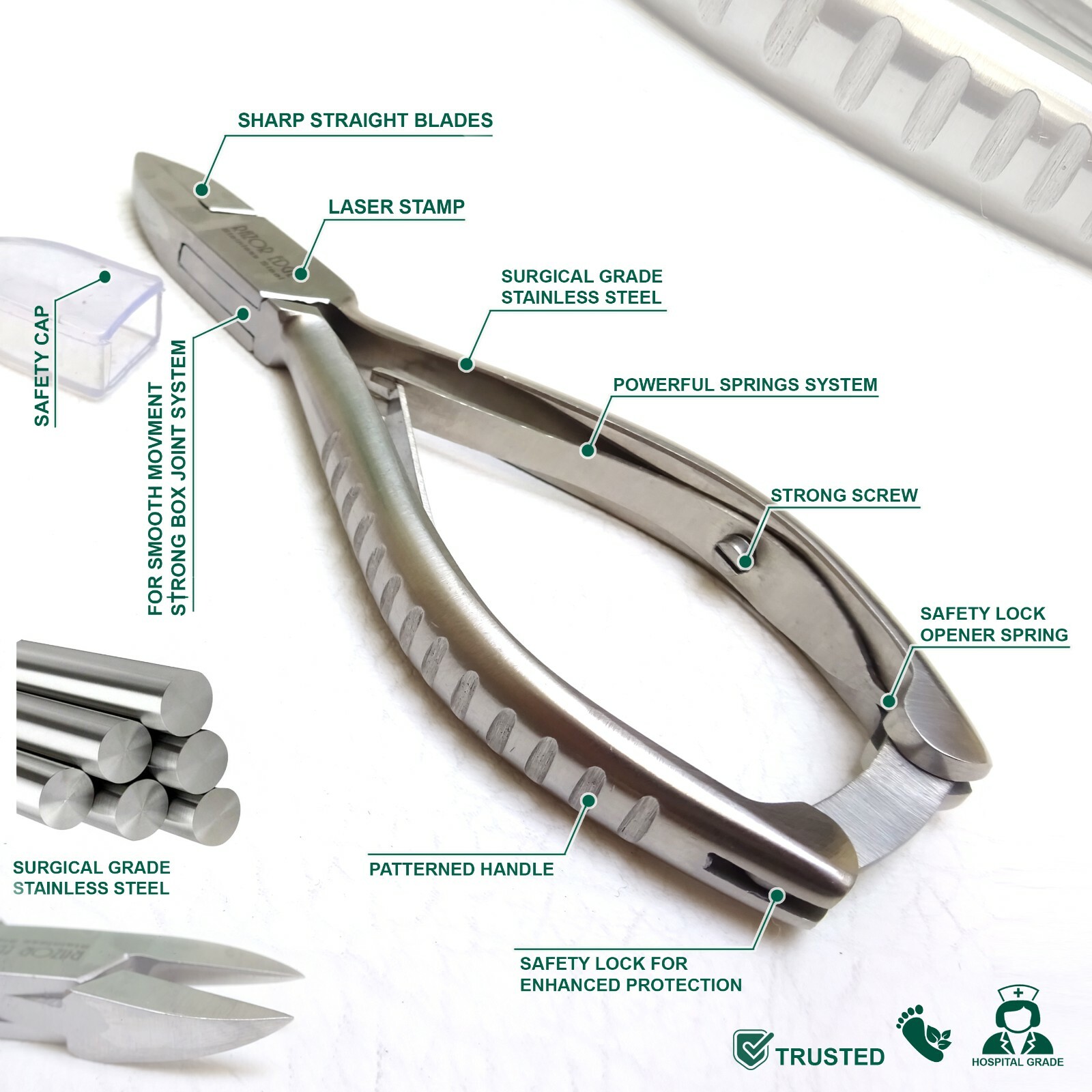 Professional Toe Nail heavy duty cutter Surgical Grade thick toenail ...