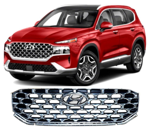 ⭐⭐⭐⭐⭐ Front Bumper Grill Chrome Grille Upper For Hyundai Santa Fe 2021 ...