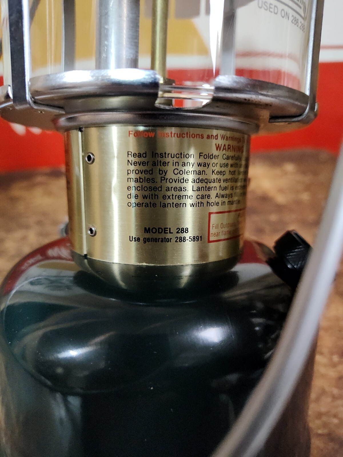 Vintage 1984 Coleman Lantern 288 Double Mantle Dated 3/84 with Globe ...