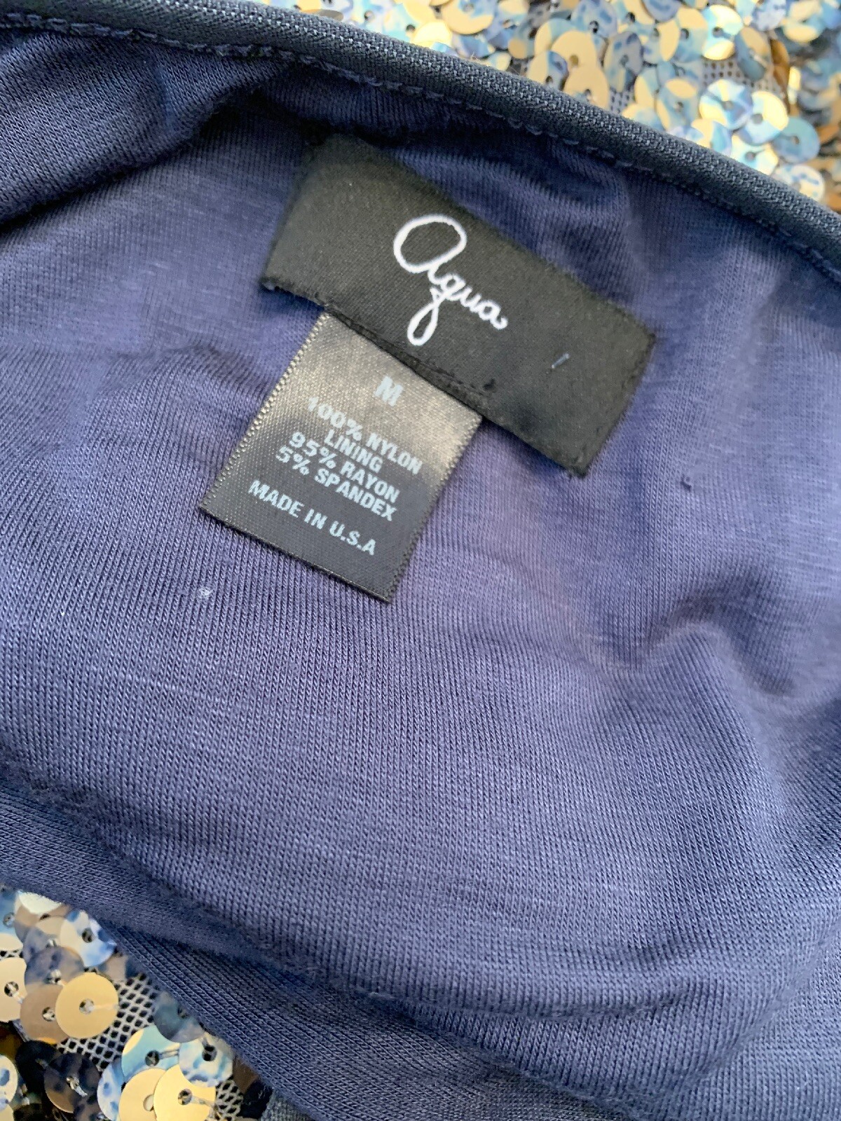 Medium Aqua Brand One Shoulder Metallic Sequin Bodyco… - Gem