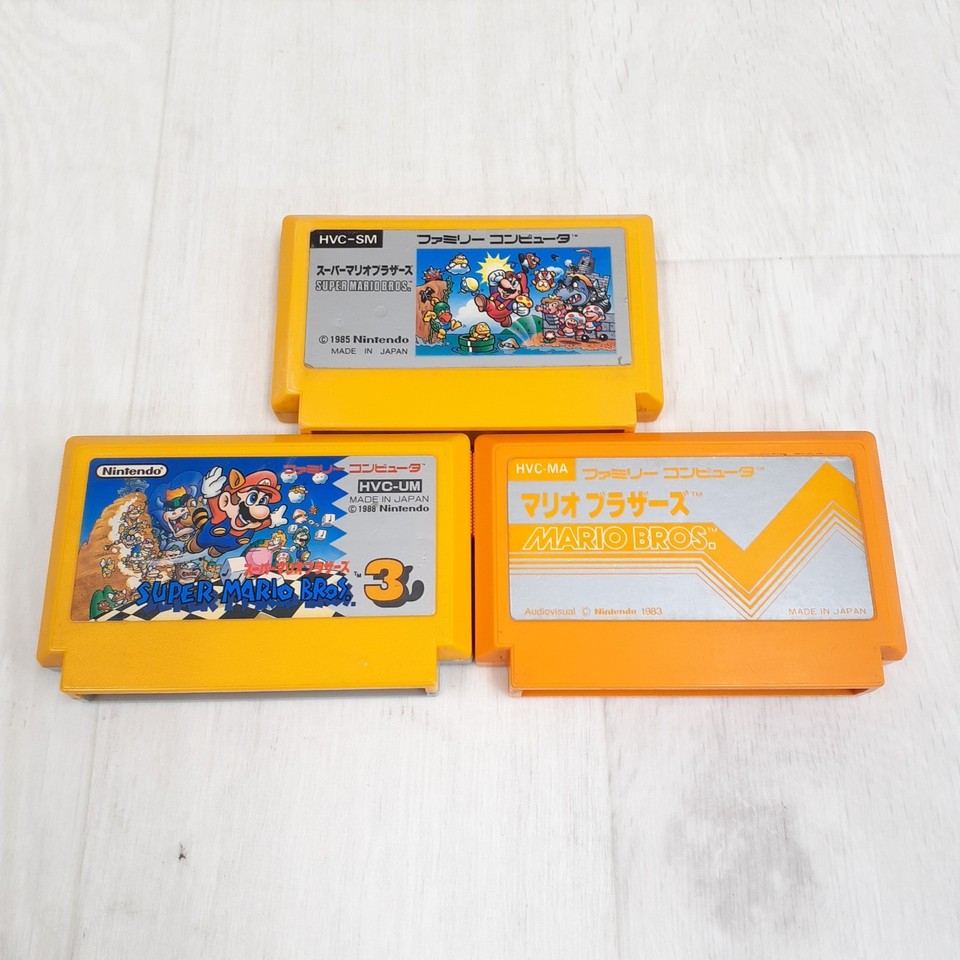 Nintendo Japan original Famicom Console with 3 Mario Games & cables HVC ...