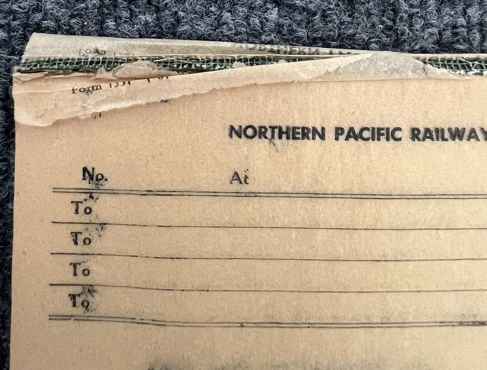 Northern Pacific Railway Train Order Form Pad Vintage Railroad ...