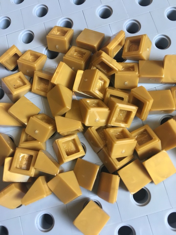 Lego Gold 1x1x2/3 Mini Slopes Roof Tile Bricks 1 X 1 Smooth Finishing ...