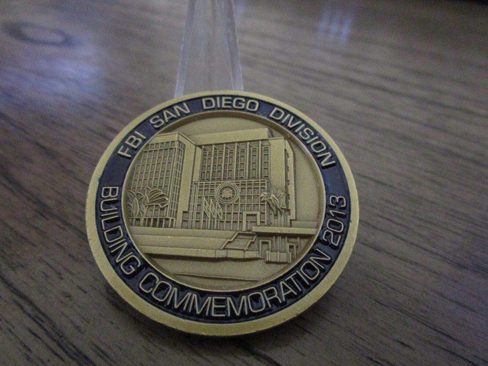 DOJ FBI San Diego Division Building Commemoration 2013 Challenge Coin ...