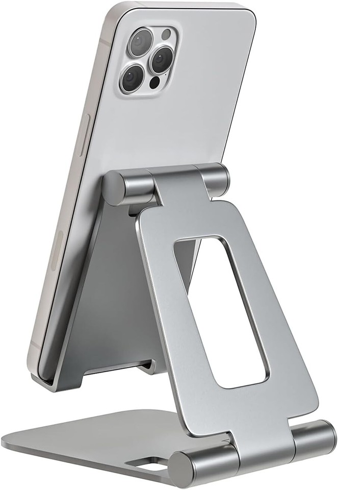 Dual Folding Cell Phone Stand, Fully Adjustable Foldable Desktop Phone ...