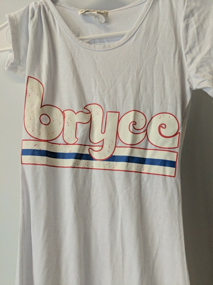 Woman's NFL New York Giant Bryce LOGO Dream Girl T-shirt Sz S white ...