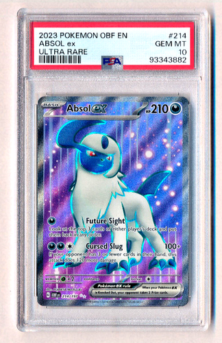 Pokemon Obsidian Flames ABSOL EX 214/197 Full Art Card Graded GEM MINT ...