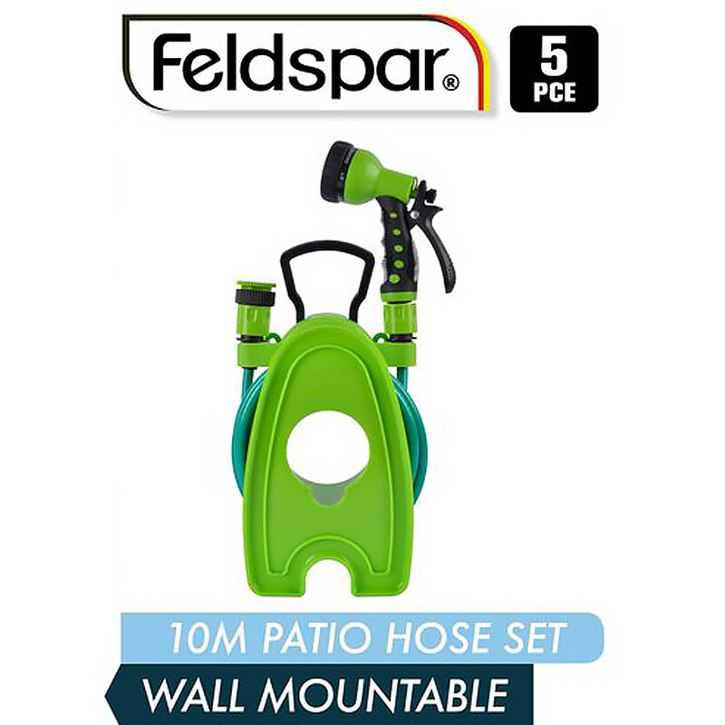 5PCS Garden Mini Hose Reel Set 10m 7-Function Spray Gun Wall Mountable ...