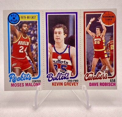 1980-81 Topps Basketball #90 7 Moses Malone/247 Kevin Grevey/52 Dave ...
