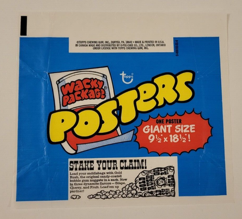 1974 WACKY PACKAGES POSTERS Topps GIANT WAX PACK POSTER WRAPPER ...