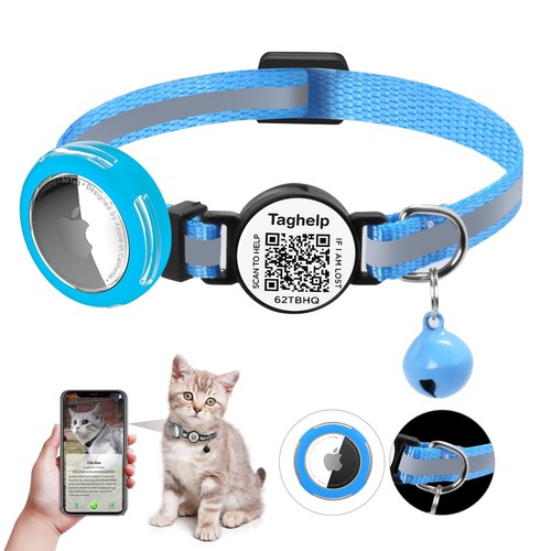 Waterproof Airtag Cat Collar Breakaway with QR Code Name Tag ...