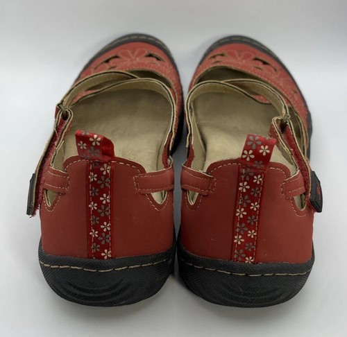 JBU JAMBU Red Wildflower Mary Jane Shoes Women 10M Memory Foam Comfort ...