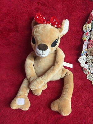 Vtg Clarice Huggie Toy Rudolph the Red Nose Reindeer Hugs Around Soft ...