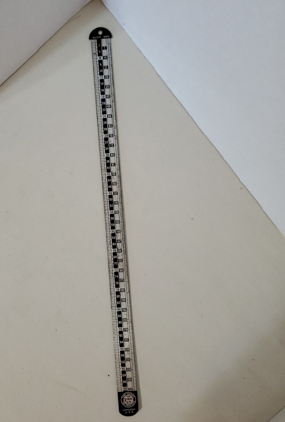 Ruler Agate 6 & 12 PT Steel H.B. Rouse & Co Chicago USA Time Savers for ...