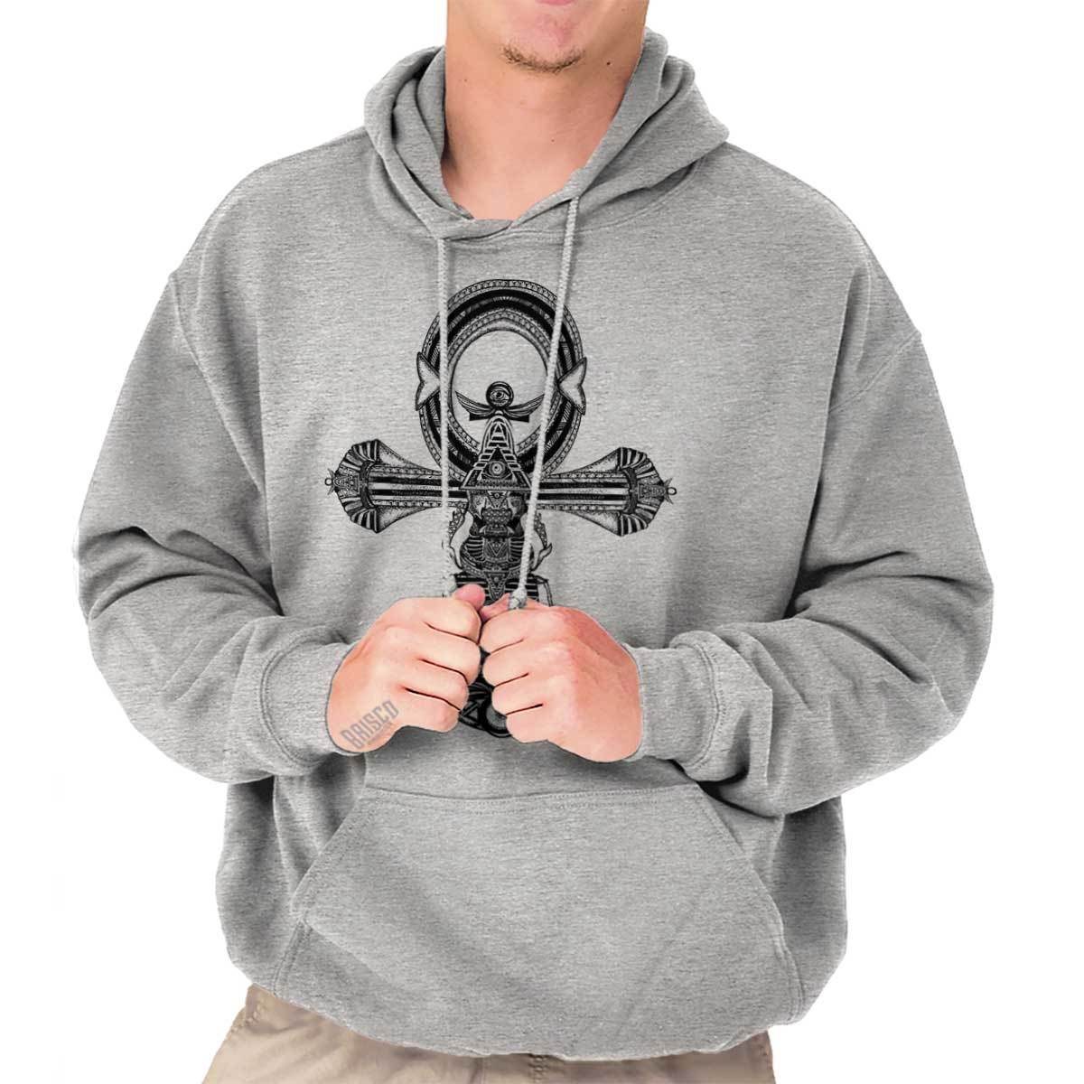 Ancient Egyptian Ankh Scarab Beetle Life Hoodie Hooded Sweatshirt Men ...