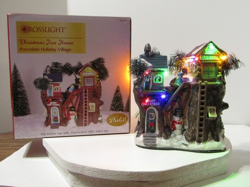 CROSSLIGHT Christmas Tree House-Holiday Village LED Lighted | eBay ...