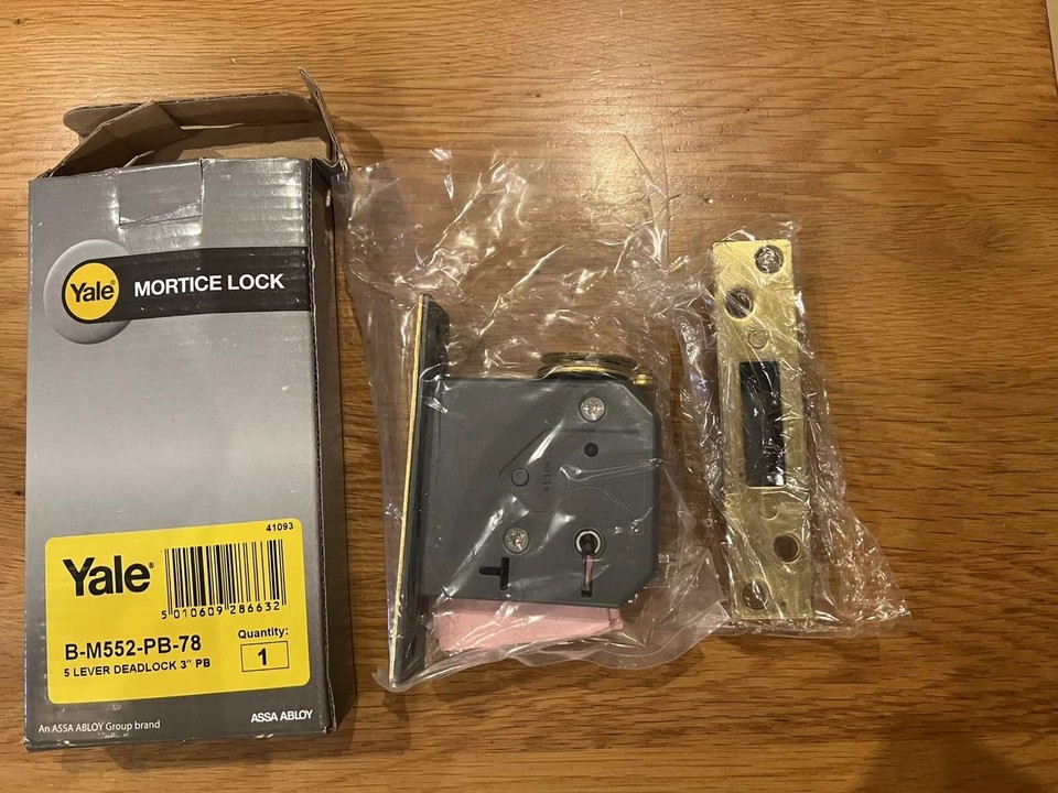 Yale 5 Lever Mortice Deadlock 76mm (3"), Polished Brass (B-M552-PB-78 ...