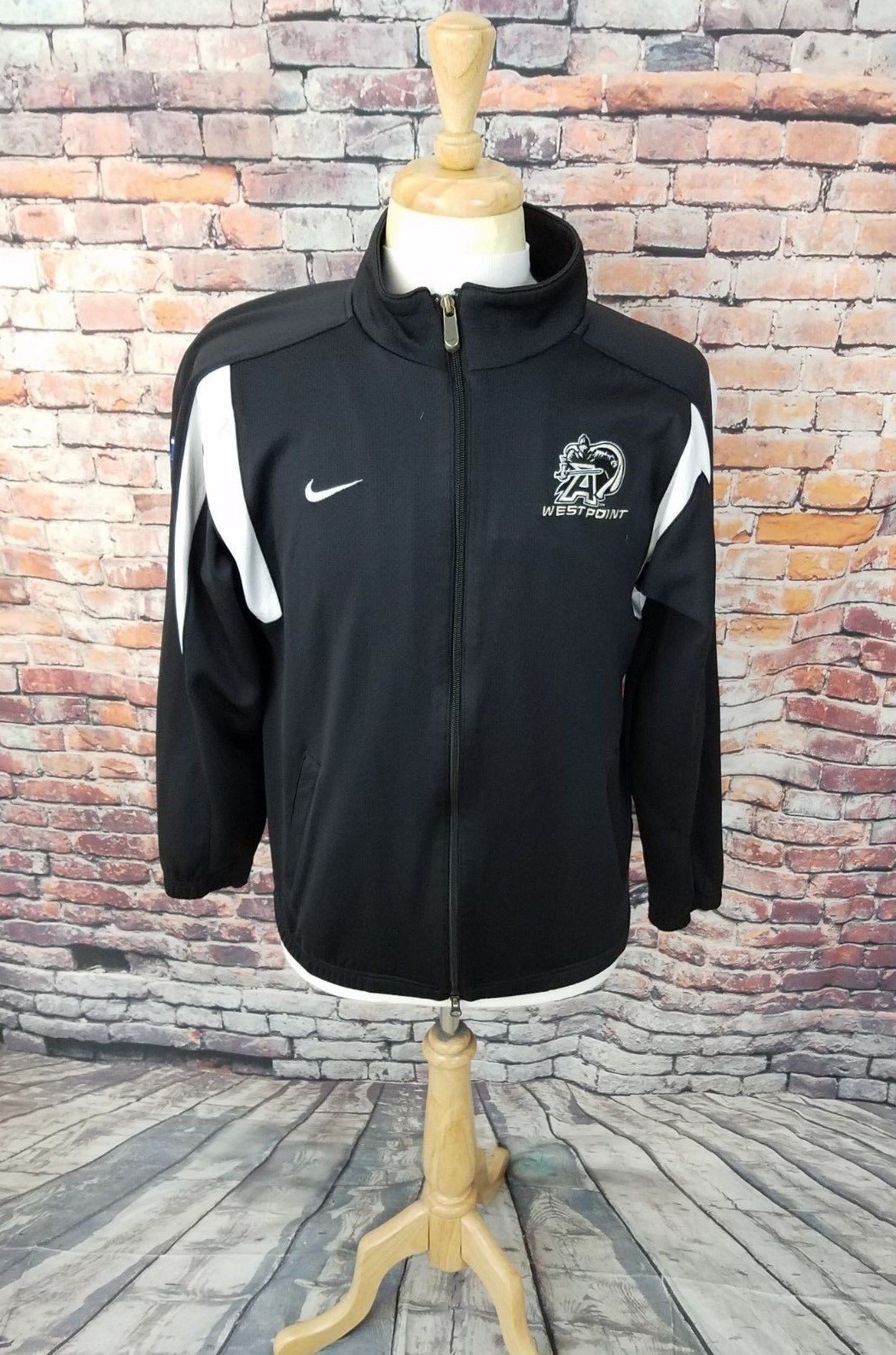 Nike Team Men Black White Full Zip WEST POINT ARMY BLACK KNIGHTS Track ...