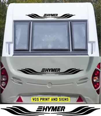 HYMER CARAVAN/MOTORHOME LARGE 2 PIECE KIT STICKER DECALS CHOICE OF ...