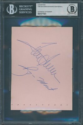 Tom Seaver Roger Moret Jim Piersall Signed Album Page Beckett Authentic ...