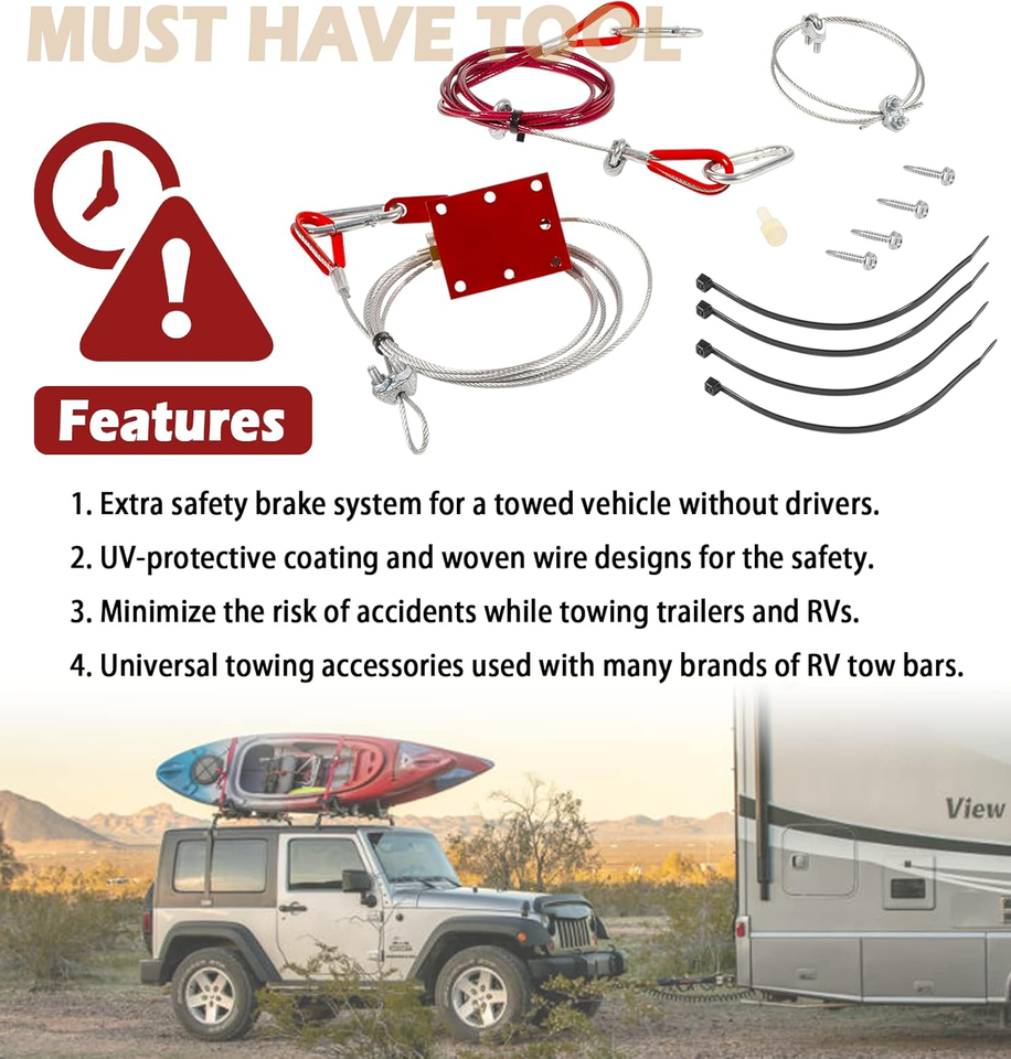 Flat Towing RV Brake System with Break Away & Ready Stop Device | eBay