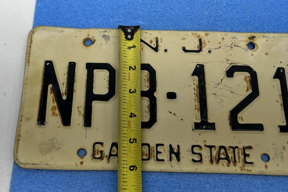 Vintage 1960's 70's New Jersey GARDEN STATE Straw License Plate # NPB ...