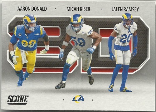 2021 Panini Score Aaron Donald Micah Kiser Jalen Ramsey Los Angeles ...