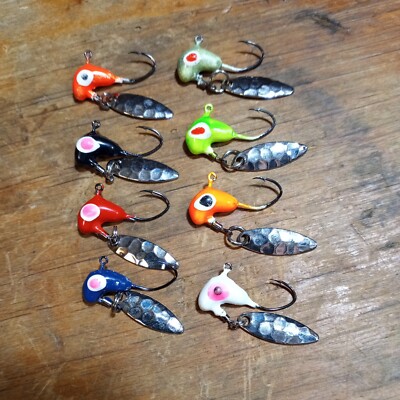 4pcs 1/16oz Horse Head spinner #6 500pro V Eagle Claw Bronze Hook #1 ...