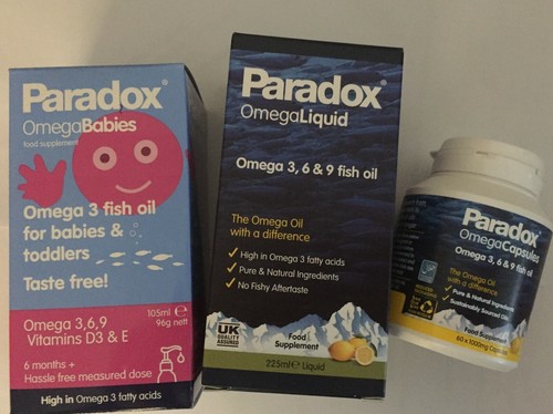 PARADOX OMEGA FISH OIL 3,6,9 VITAMIN D & E CAPSULES OR BABIES/TODDLERS ...
