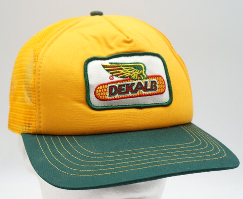 DEKALB SEED K-Products YELLOW & GREEN MESH TRUCKER HAT Cap Snapback NEW ...