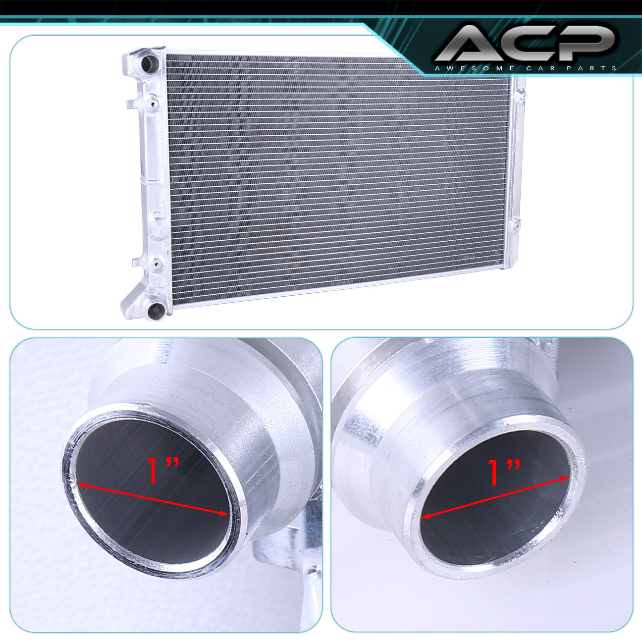 Bolt On Aluminum Dual Core 2 Row Radiator For 99-09 Golf Jetta City GTI ...