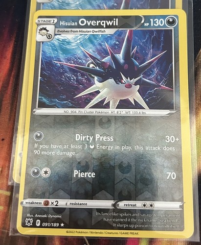 Hisuian Overqwil 091/189 Rare Reverse Holo | Astral Radiance | Pokemon ...
