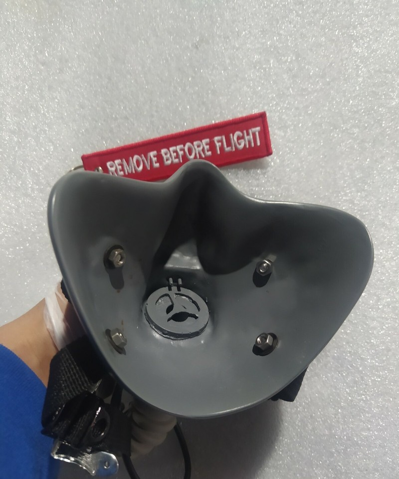 HGU-33 NAVAL AVIATOR FIGHTER PILOT HELMET GREY WITH MBU-12 OXYGEN MASK ...