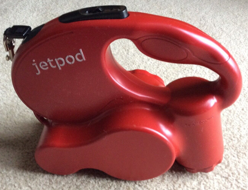 Jetpod Retractable Dog Leash Red Built In Storage Pods Holds Poo Bags ...
