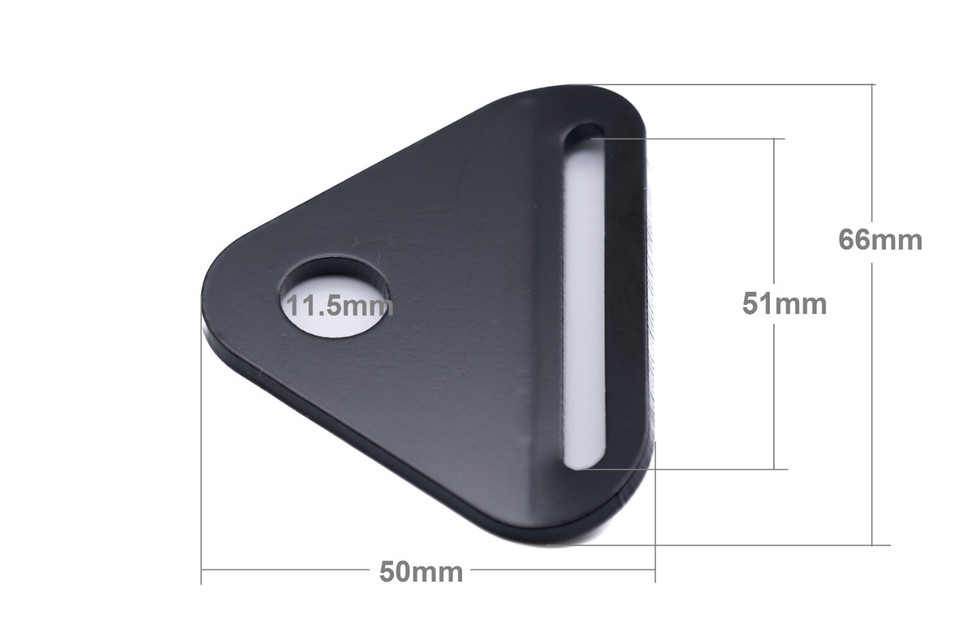 Cranked anchor plate stainless steel 316 A4 in black 25mm 50mm harness ...