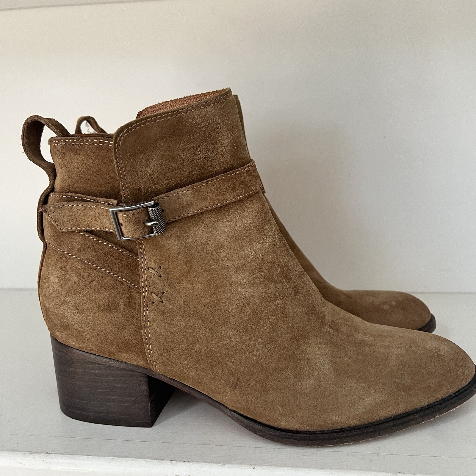 Rag & Bone Walker Buckle Suede Ankle Boot Brown Size 38 US 8 | eBay