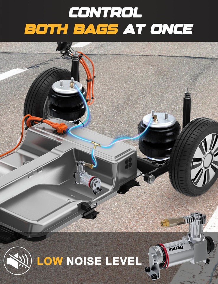 On Board Air Compressor System for Truck Air Bags Suspension Kit with ...