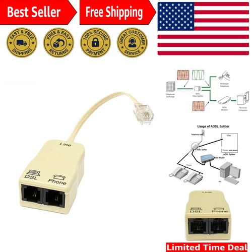 Professional In-Line DSL Splitter with Noise Filter - Perfect for Home ...