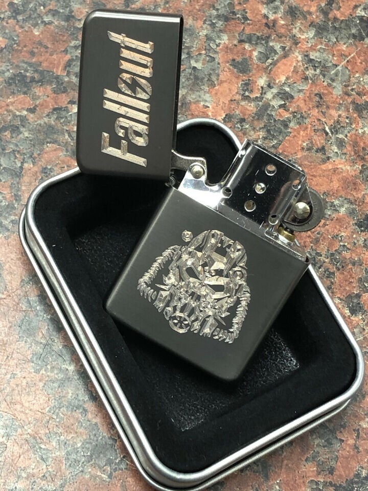 FALLOUT Lighter in Gunmetal Grey Finish - Free Engraving & Gift Box | eBay