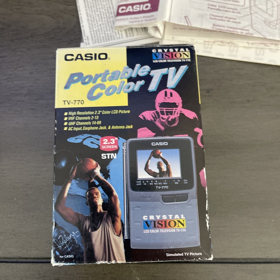 Casio Crystal Vision Pocket Handheld Color TV-770 Portable Television ...