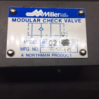 Miller Northman MODULAR CHECK VALVE MC-02T-05-20 NEW | eBay