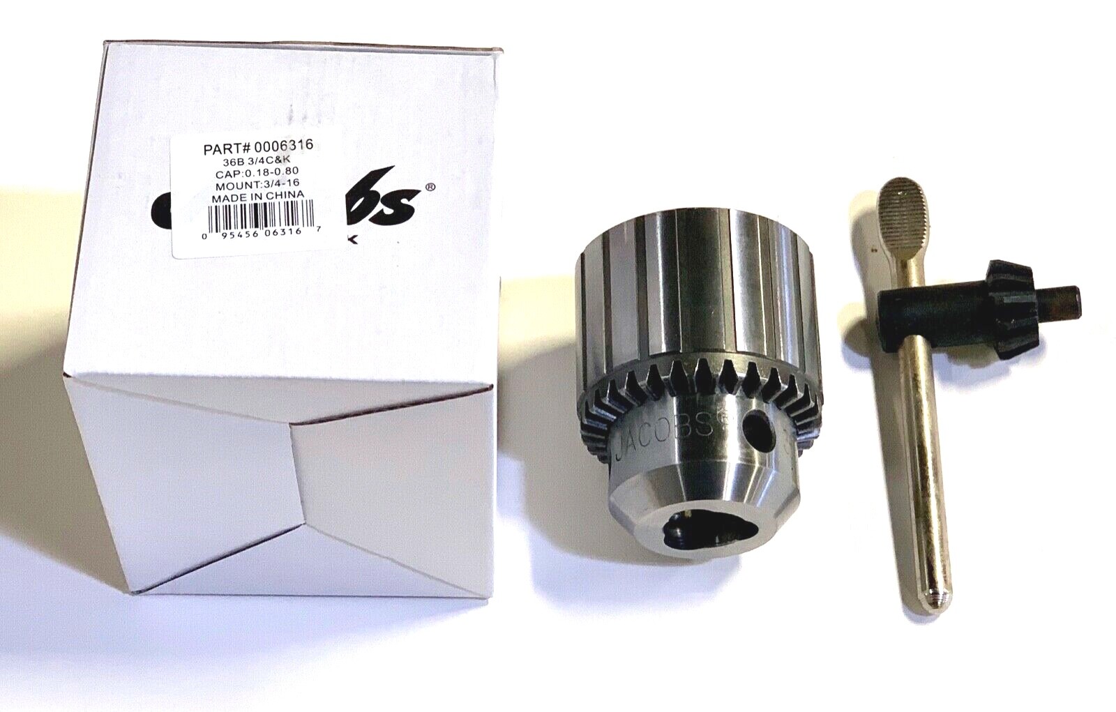 Jacobs Chuck 36B 3/4" Plain Bearing Heavy Duty Chuck 3/4-16 Threaded ...