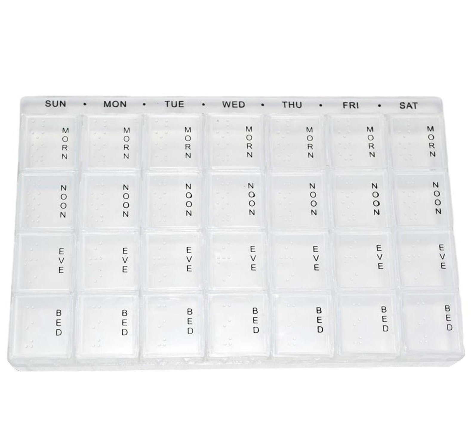 Weekly Pill Organizer - 7 Day Medication Storage Box with 4 ...