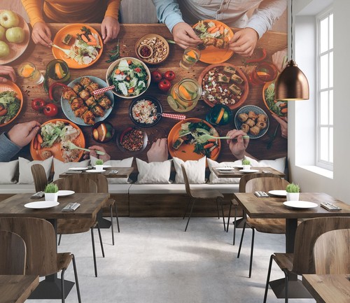 3D Lunch Time A4616 Business Wallpaper Wall Murals Self-adhesive ...