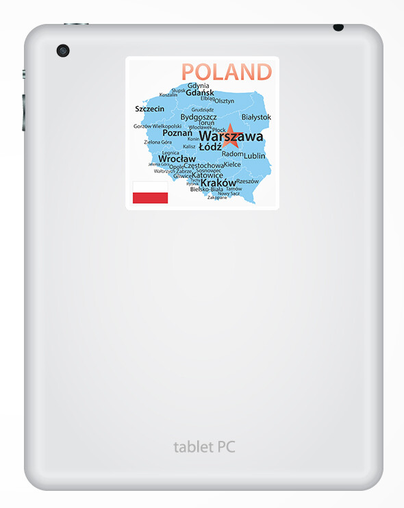 2 x 10cm Poland Map Vinyl Stickers - Flag Travel Sticker Laptop Luggage ...