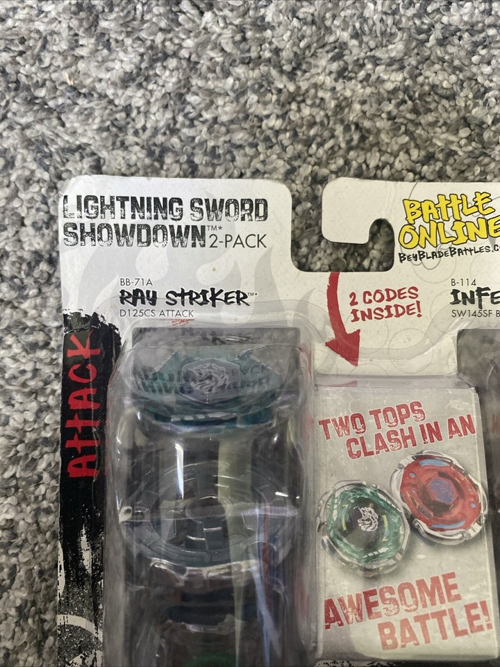 Beyblade Lightning Sword Showdown Ray Striker & Inferno Gasher New In ...