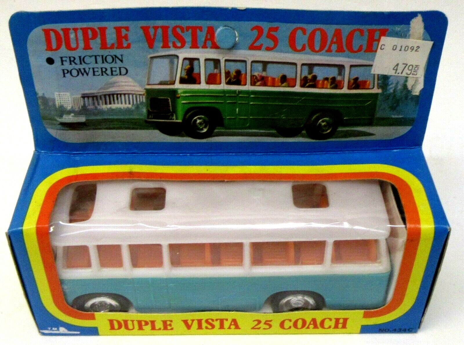 1960's DUPLE VISTA 25 COACH Bus Hong Kong friction 5.75" hard plastic ...